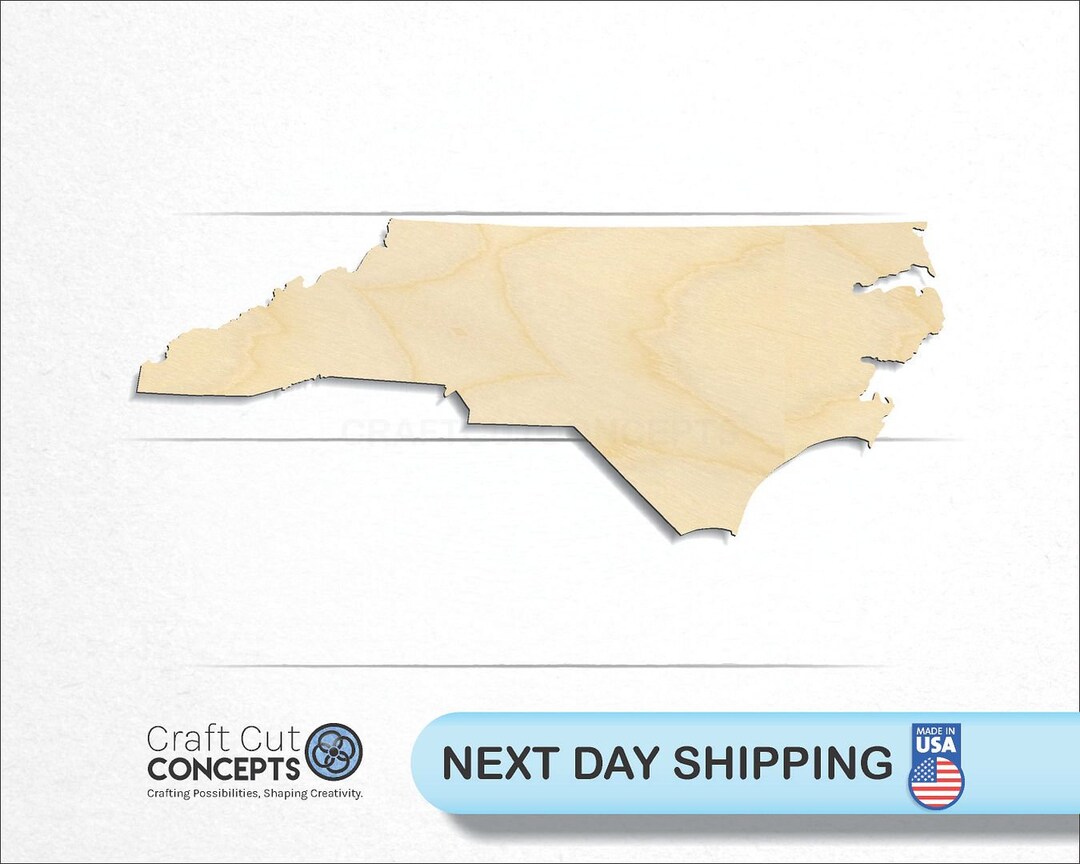 North Carolina NC State - Laser Cut Unfinished Wood Cutout Craft Shapes ...