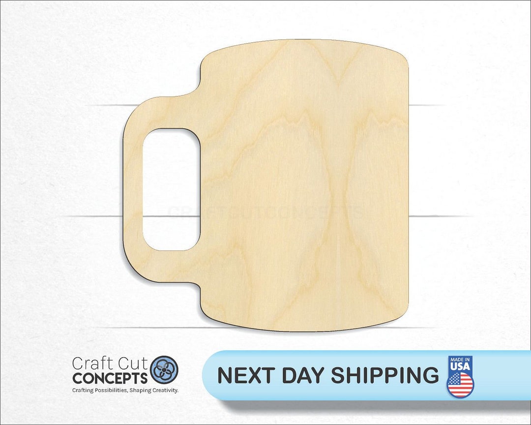 Classic Coffee Cup - Laser Cut Unfinished Wood Cutout Craft Shapes - Etsy