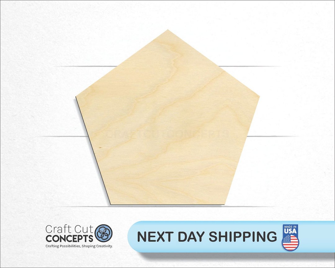 Pentagon Polygon - Laser Cut Unfinished Wood Cutout Craft Shapes - Etsy