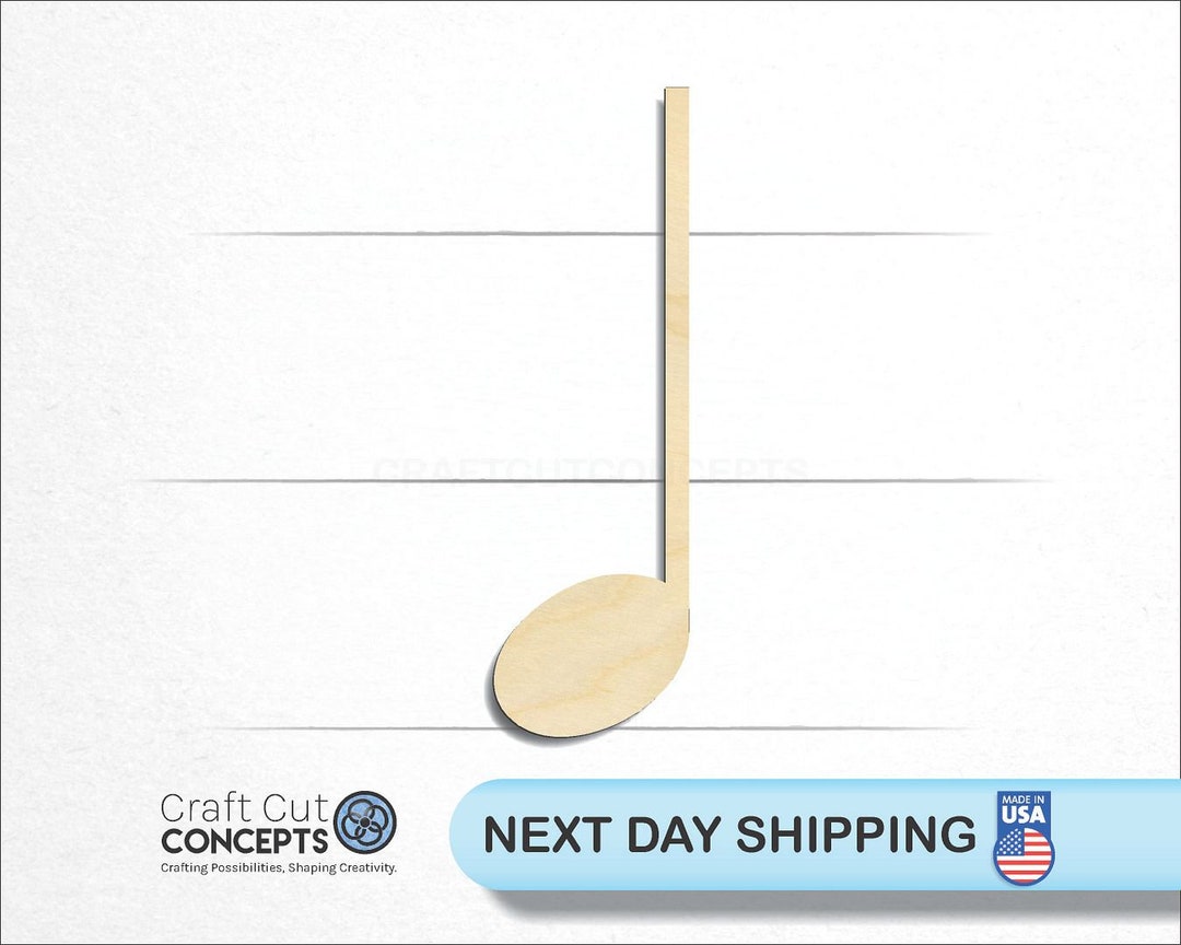 Quarter Note - Laser Cut Unfinished Wood Cutout Craft Shapes - Etsy