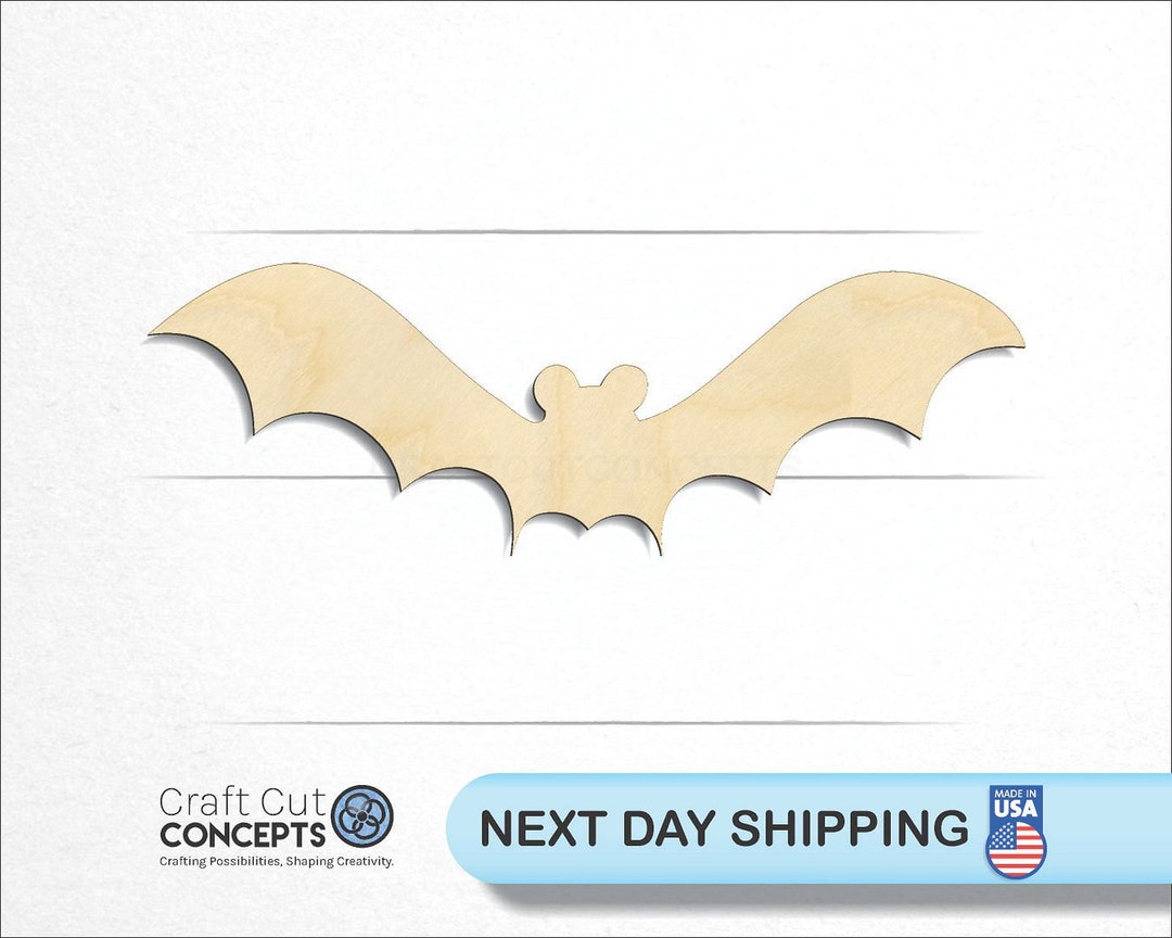 Bat Flying Shape - Laser Cut Unfinished Wood Cutout Craft Shapes - Etsy