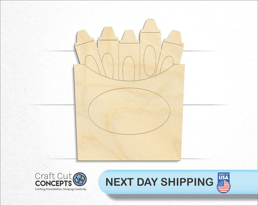 Crayon Box - Laser Cut Unfinished Wood Cutout Craft Shapes - Etsy