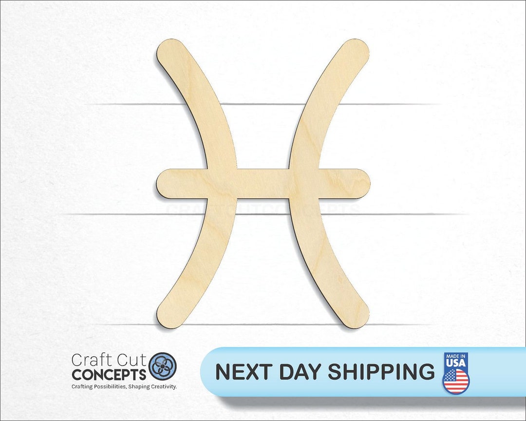 Pisces Zodiac Sign - Laser Cut Unfinished Wood Cutout Craft Shapes - Etsy