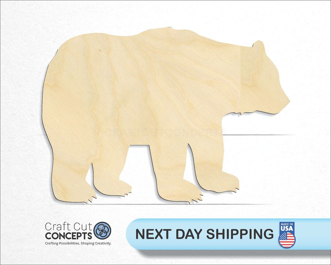 Bear - Laser Cut Unfinished Wood Cutout Craft Shapes - Etsy