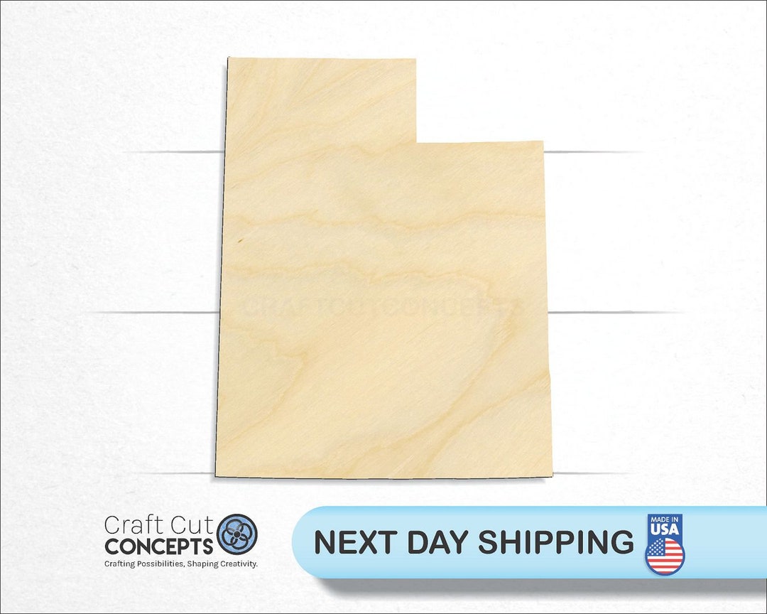 Utah UT State - Laser Cut Unfinished Wood Cutout Craft Shapes - Etsy