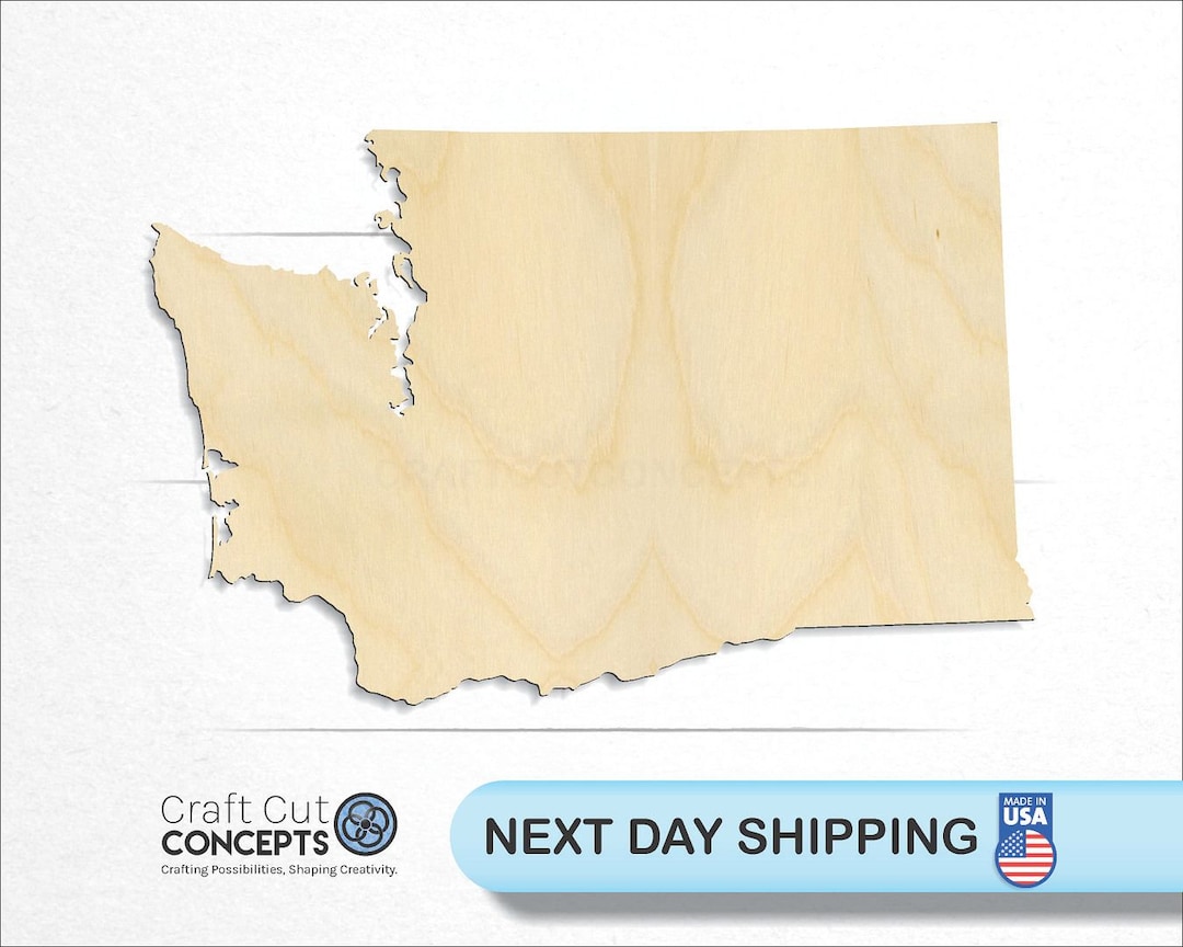 Washington WA State - Laser Cut Unfinished Wood Cutout Craft Shapes - Etsy