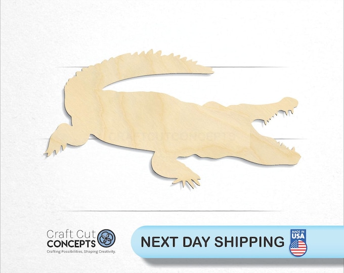 Crocodile Alligator Shape - Laser Cut Unfinished Wood Cutout Craft ...