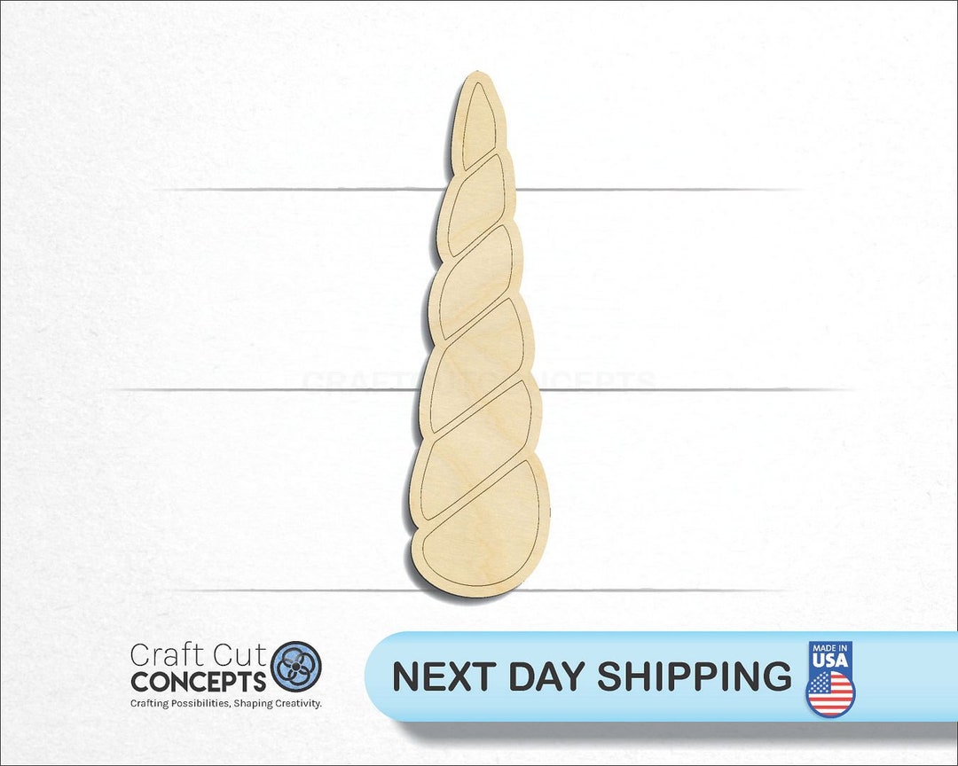 Unicorn Horn - Laser Cut Unfinished Wood Cutout Craft Shapes - Etsy