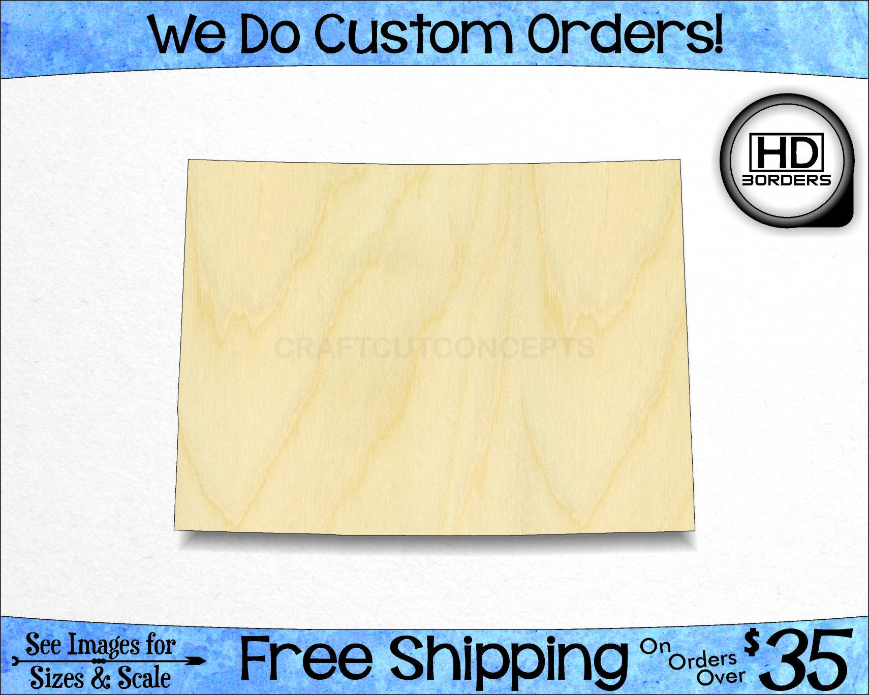 Colorado CO High Definition Borders State Cutout Large & - Etsy