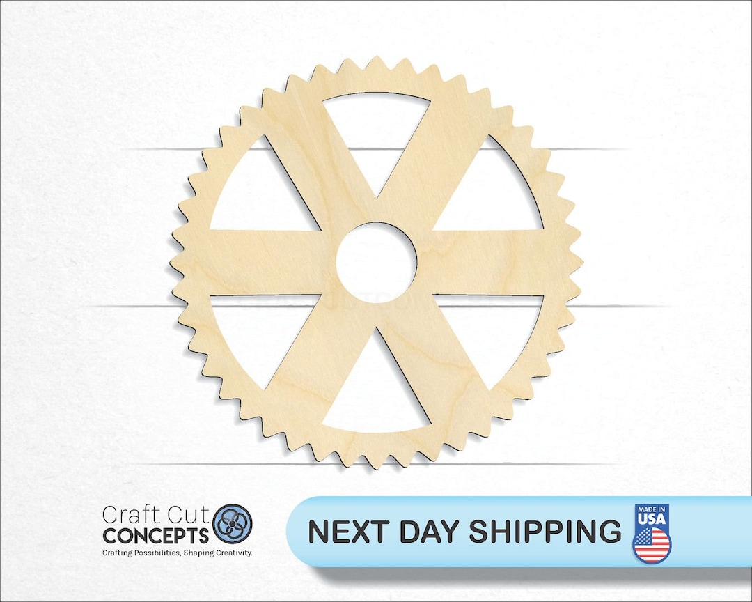 Gear - Laser Cut Unfinished Wood Cutout Craft Shapes - Etsy