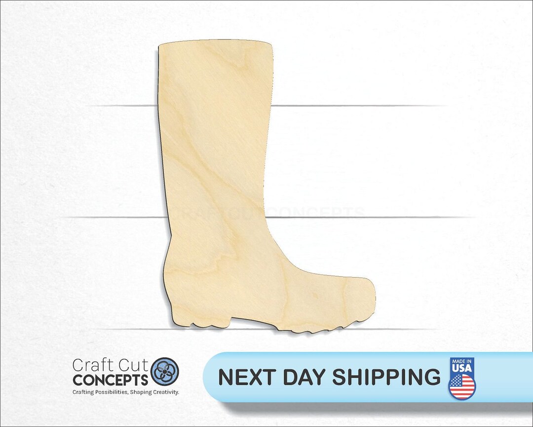 Rain Mud Boot - Laser Cut Unfinished Wood Cutout Craft Shapes - Etsy