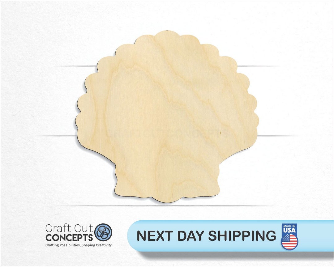 Sea Shell Clam - Laser Cut Unfinished Wood Cutout Craft Shapes - Etsy