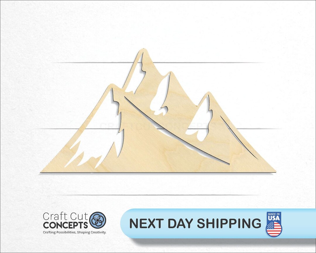Snowy Mountain Peaks - Laser Cut Unfinished Wood Cutout Craft Shapes - Etsy