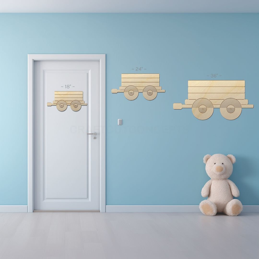 Toy Train Logging Shape - Laser Cut Unfinished Wood Cutout Craft Shapes ...