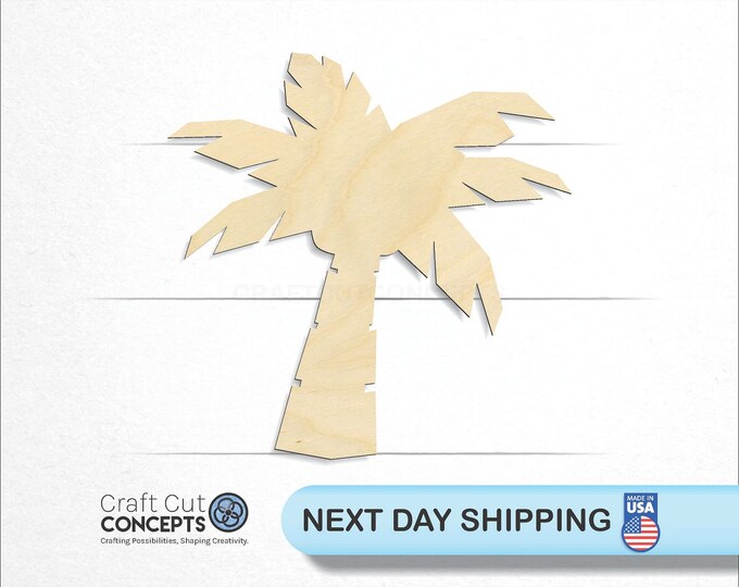 Unfinished Wooden Palm Tree Shape 01 Laser Cut Crafting Supplies Beach ...