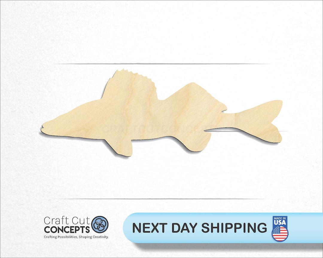 Walleye Fish - Laser Cut Unfinished Wood Cutout Craft Shapes - Etsy