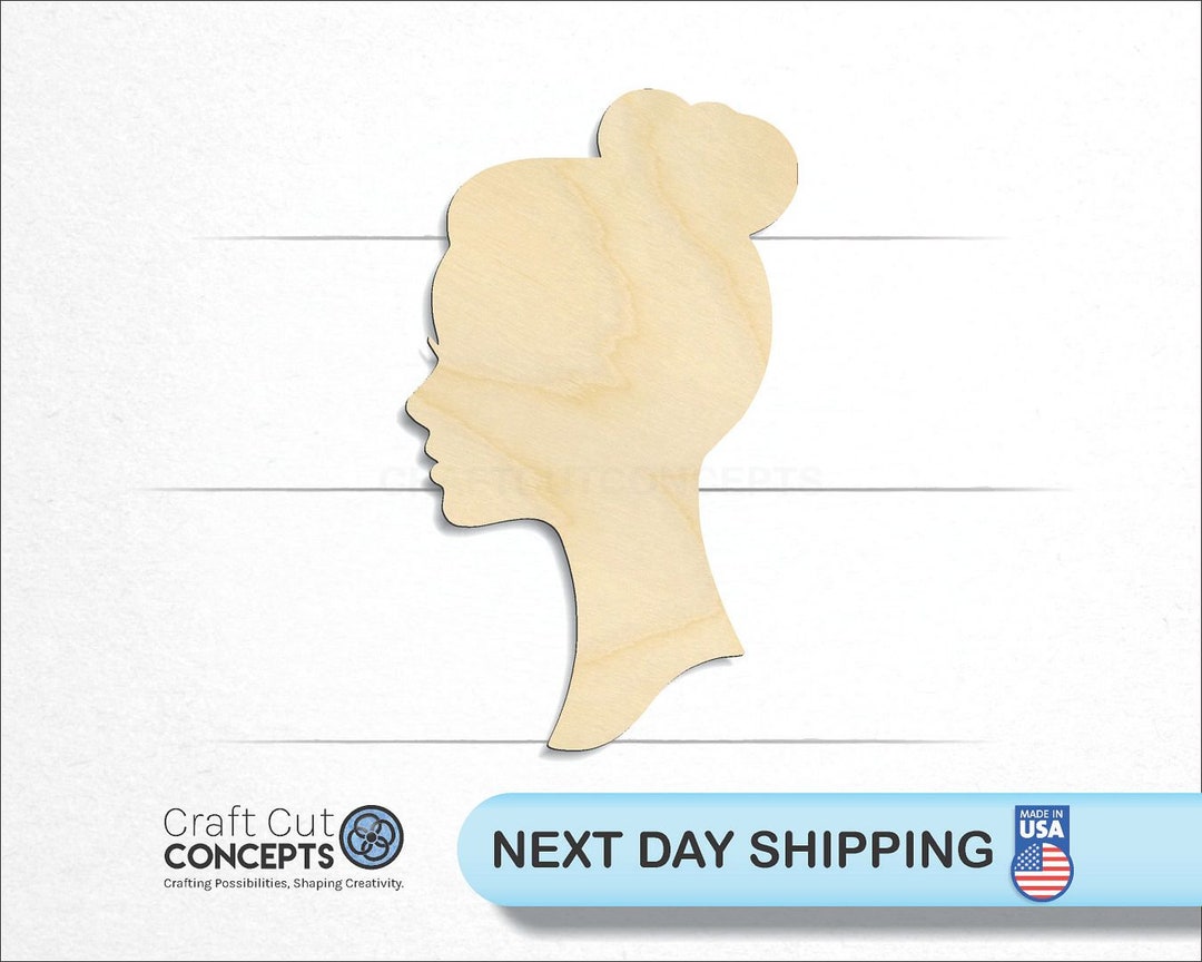Women Mannequin Silhouette Head - Laser Cut Unfinished Wood Cutout ...