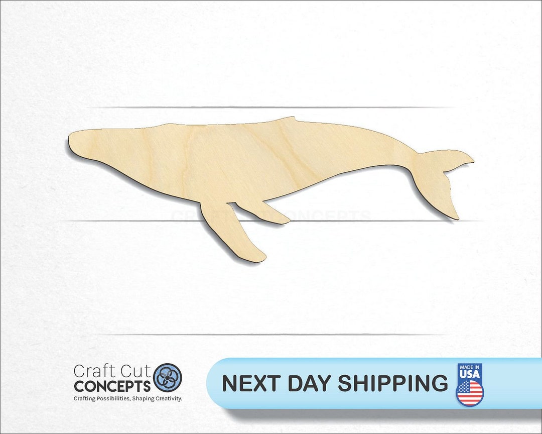 Humpback Whale - Laser Cut Unfinished Wood Cutout Craft Shapes - Etsy