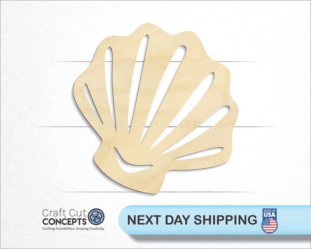 Sea Shell - Laser Cut Unfinished Wood Cutout Craft Shapes - Etsy