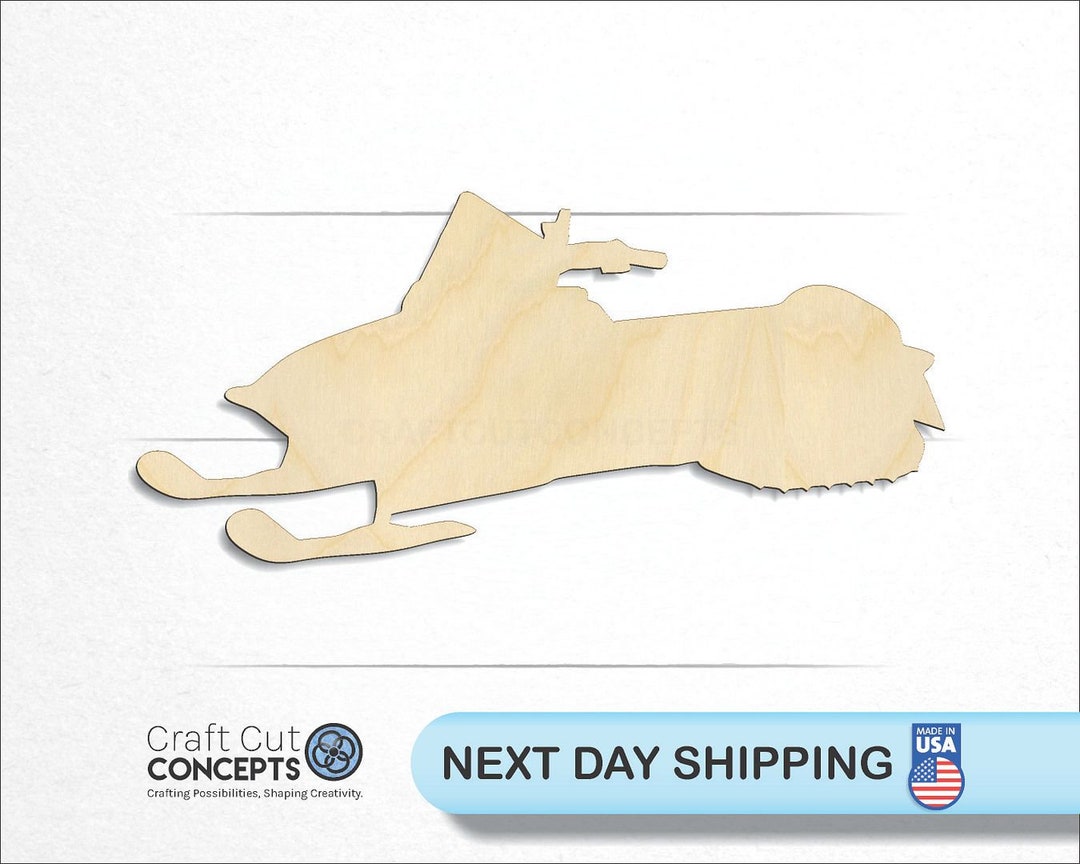 Snowmobile - Laser Cut Unfinished Wood Cutout Craft Shapes - Etsy