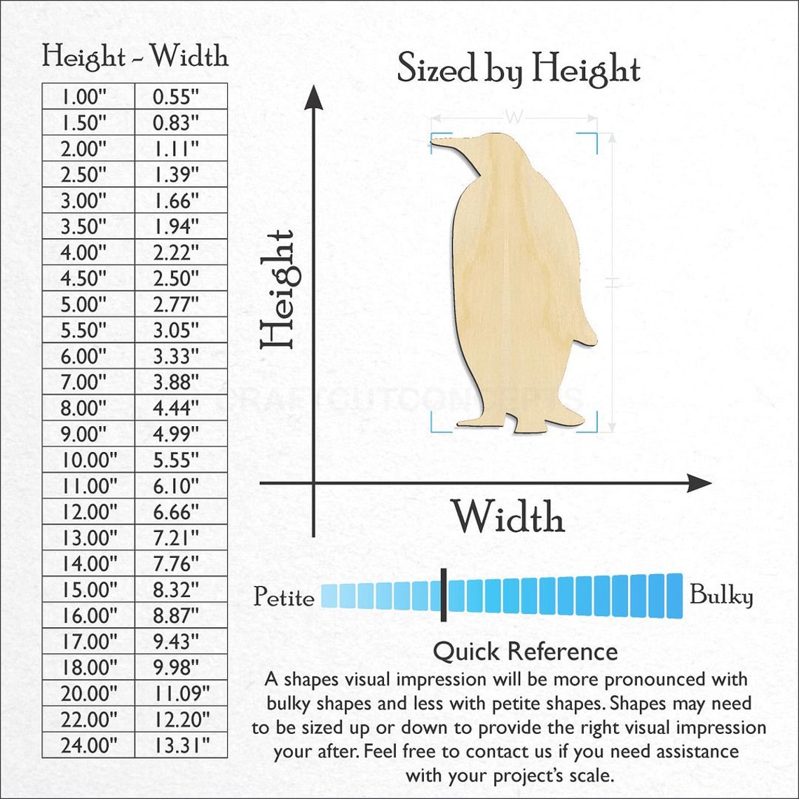 Emperor Penguin - Laser Cut Unfinished Wood Cutout Craft Shapes - Etsy
