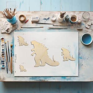 Godzilla - Laser Cut Unfinished Wood Cutout Craft Shapes - Etsy