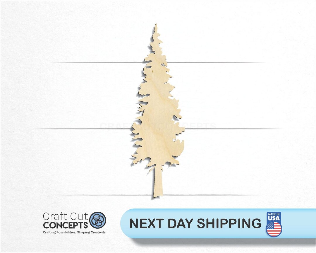Conifer Pine Tree - Laser Cut Unfinished Wood Cutout Craft Shapes - Etsy