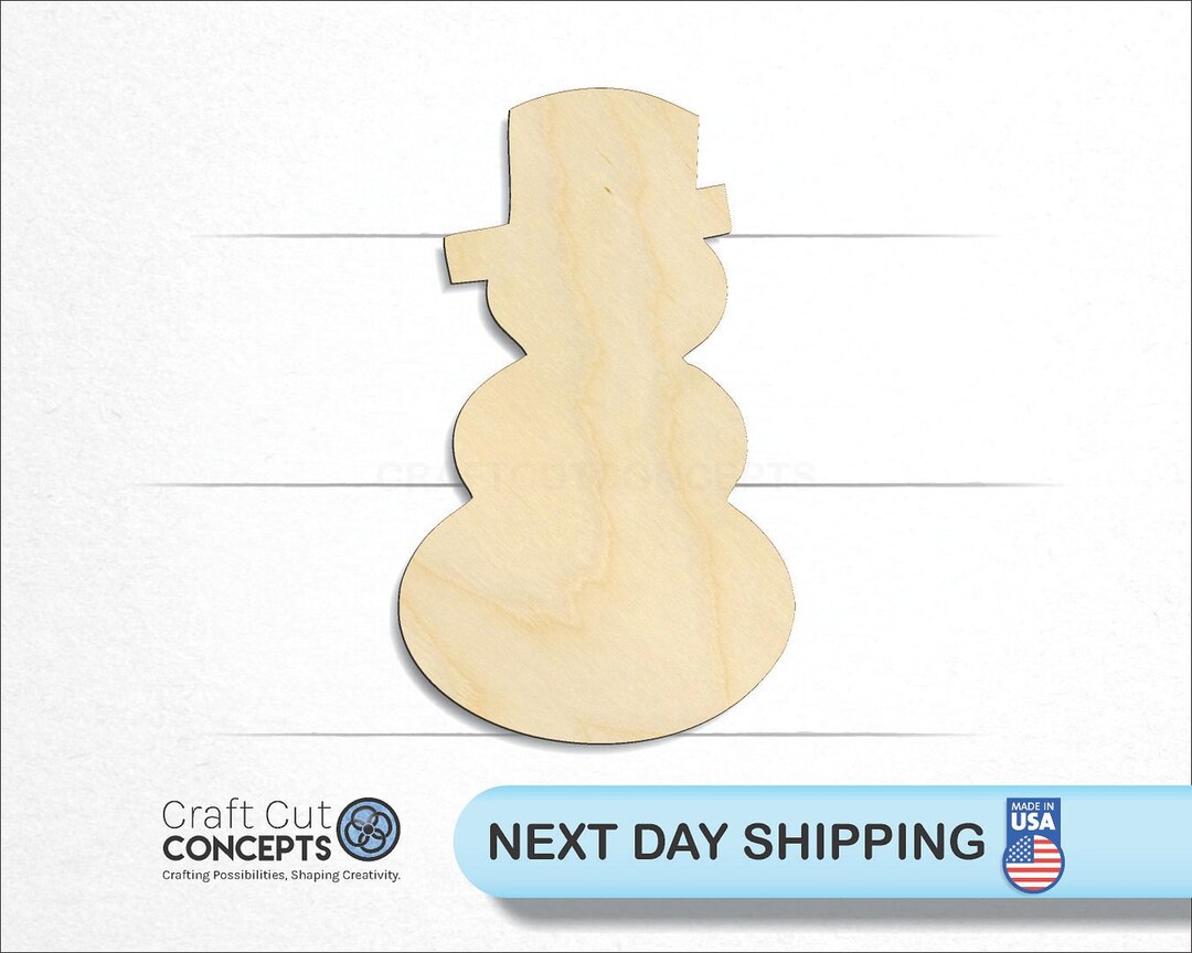 Snowman - Laser Cut Unfinished Wood Cutout Craft Shapes - Etsy