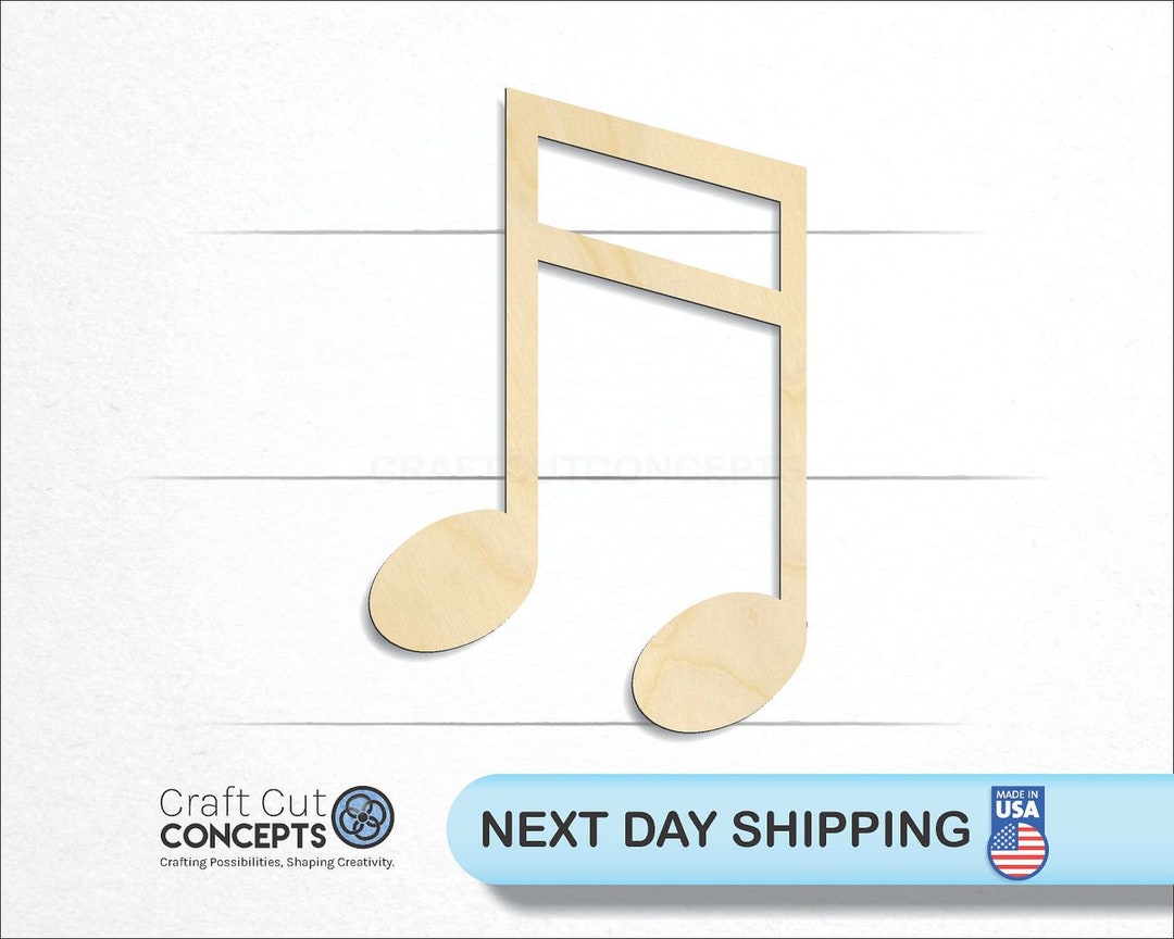 Music Note Eighth Note Quaver - Laser Cut Unfinished Wood Cutout Craft ...