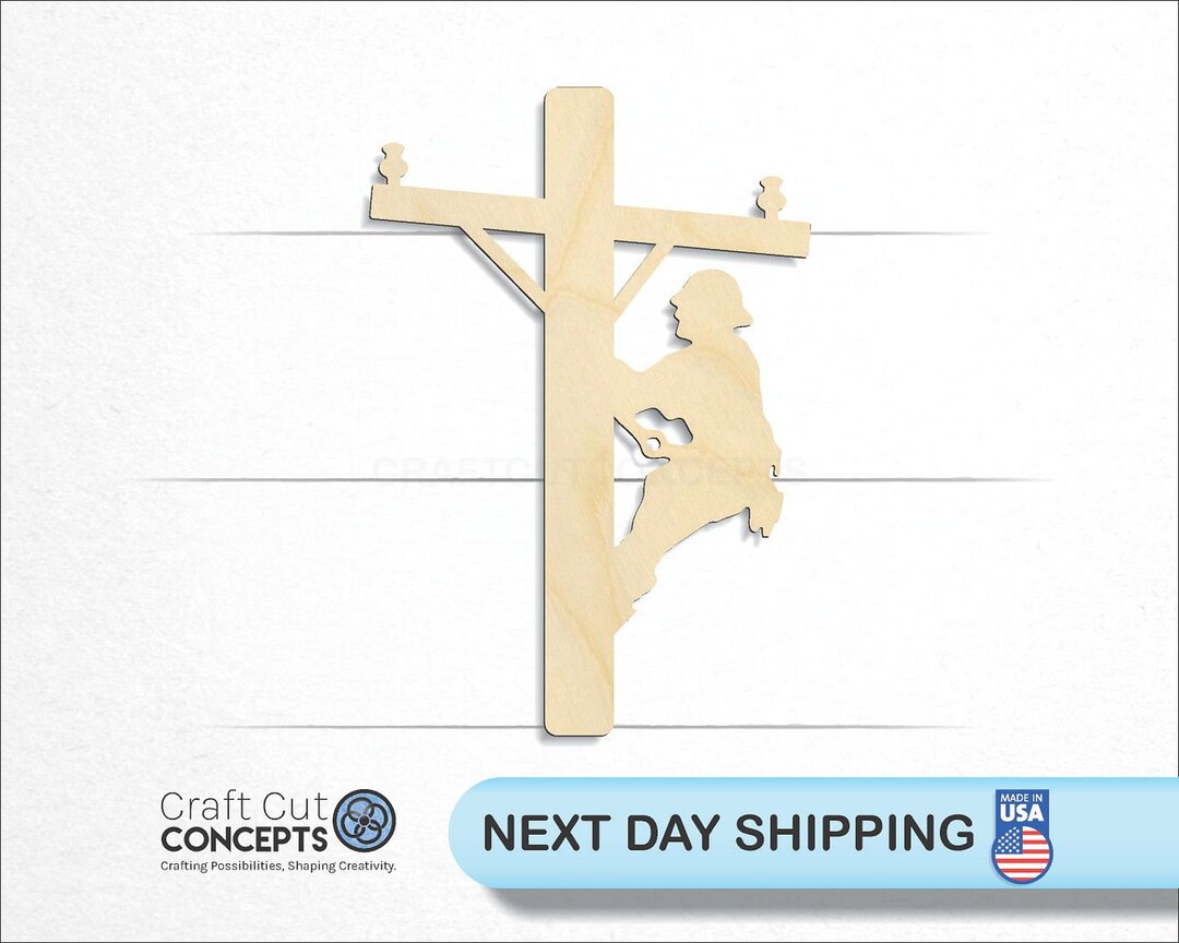 Lineman Workman - Laser Cut Unfinished Wood Cutout Craft Shapes - Etsy