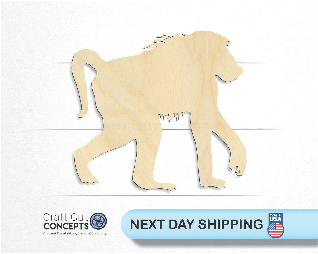 Baboon Monkey - Laser Cut Unfinished Wood Cutout Craft Shapes - Etsy