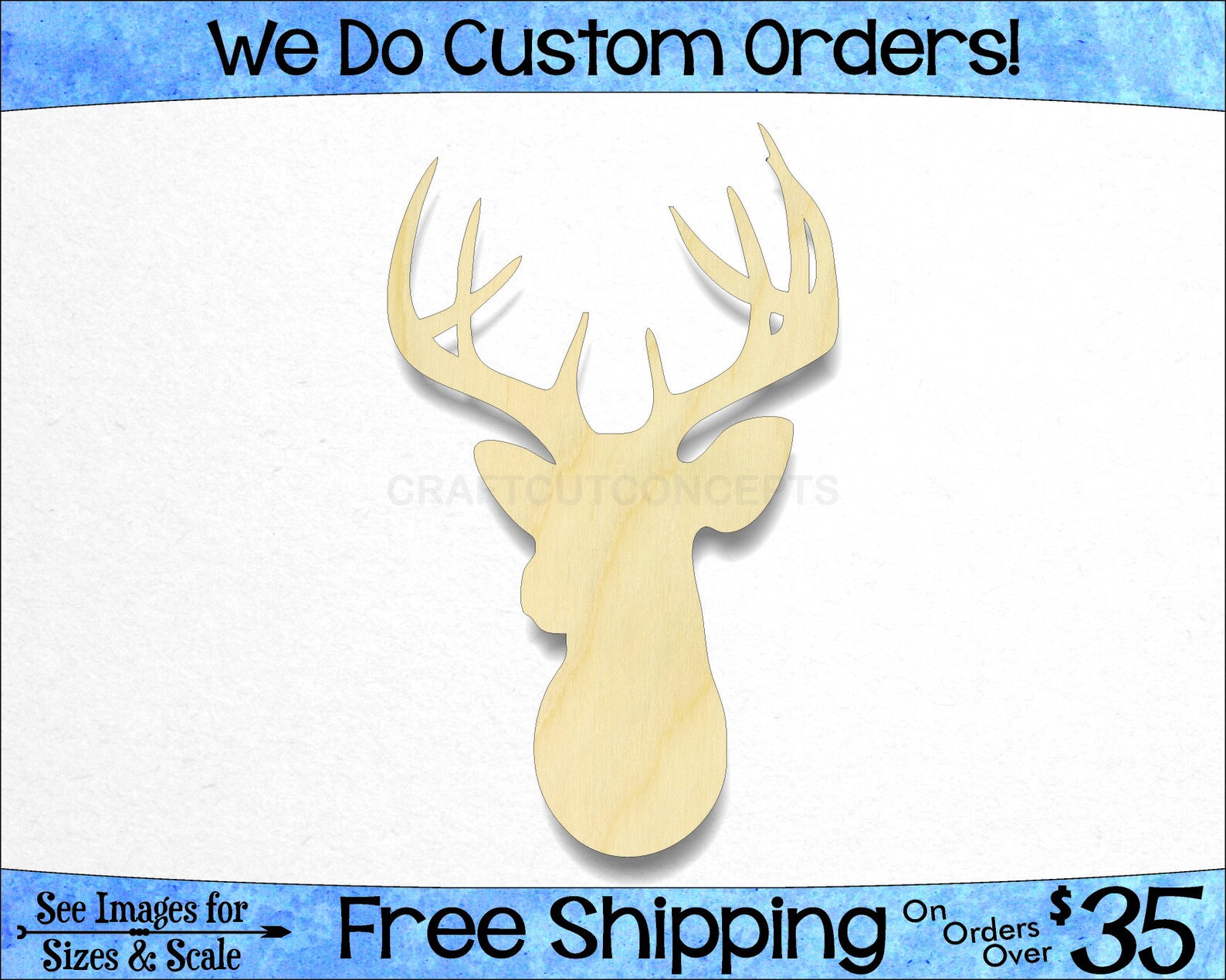 Deer Head Shape Woodland Wildlife Large & Small Pick - Etsy
