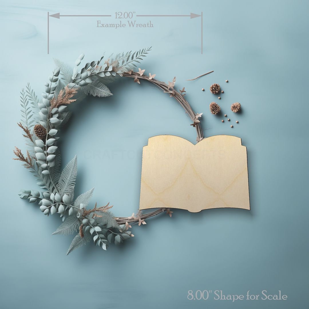 Open Book - Laser Cut Unfinished Wood Cutout Craft Shapes - Etsy