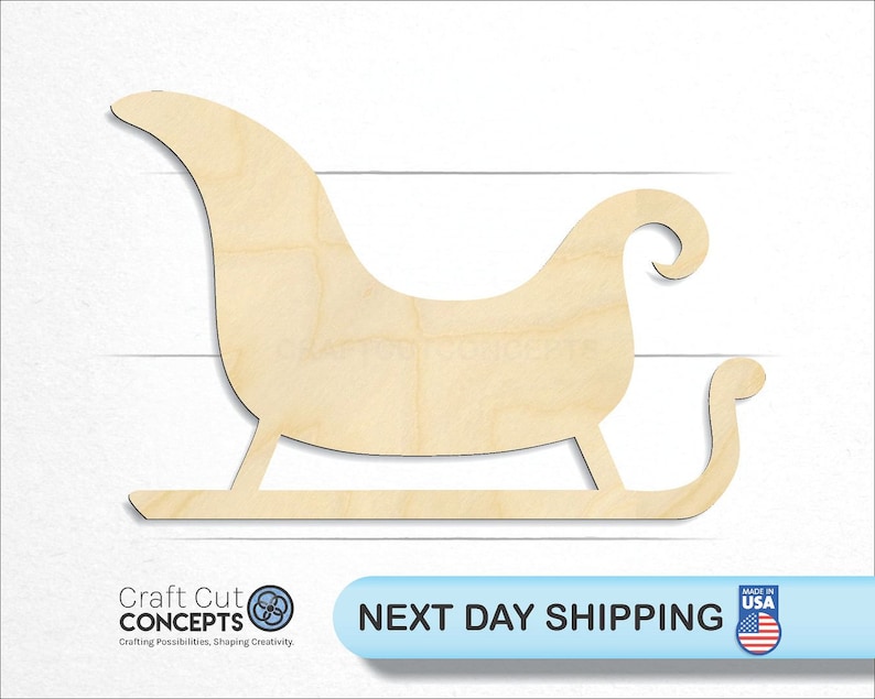 Santa Sleigh - Laser Cut Unfinished Wood Cutout Craft Shapes - Etsy