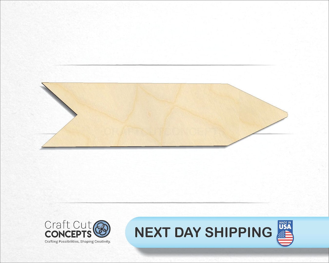 Decorative Direction Arrow - Laser Cut Unfinished Wood Cutout Craft ...