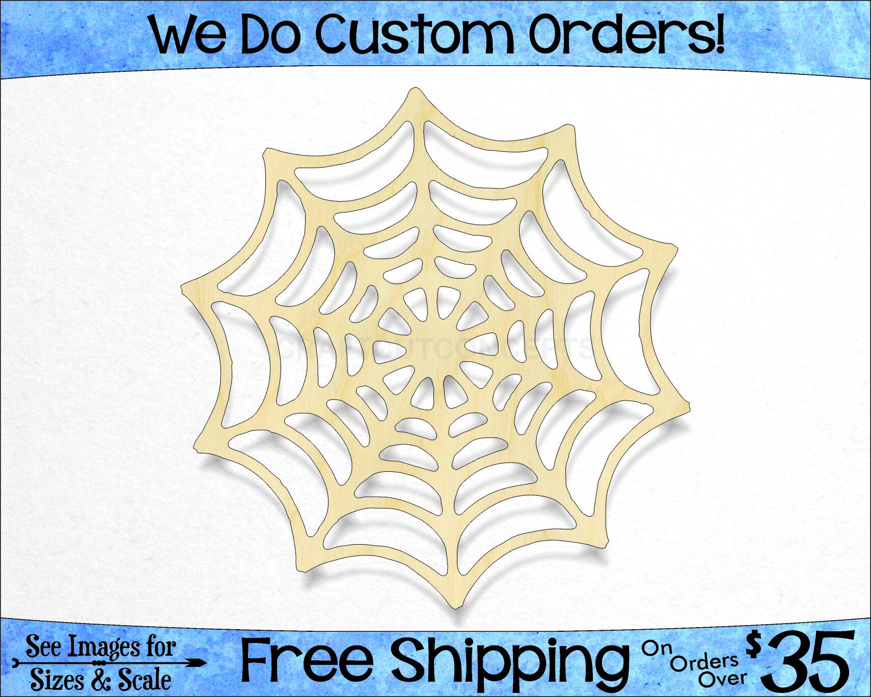 Spider Web Shape Large & Small Pick Size Unfinished Wood - Etsy