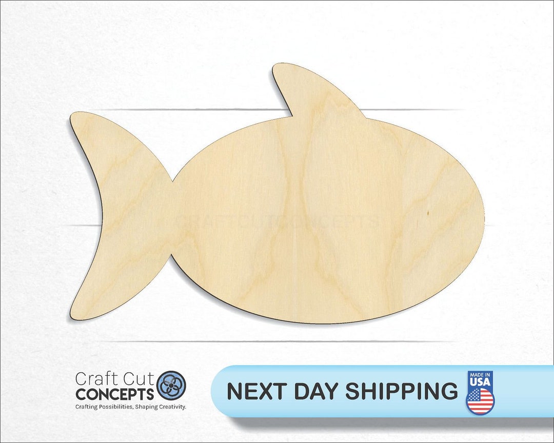 Cartoon Fish - Laser Cut Unfinished Wood Cutout Craft Shapes - Etsy