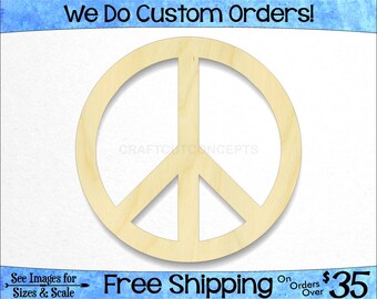 Peace Sign Laser Cut Out Unfinished Wood Shap Craft Supply - Etsy