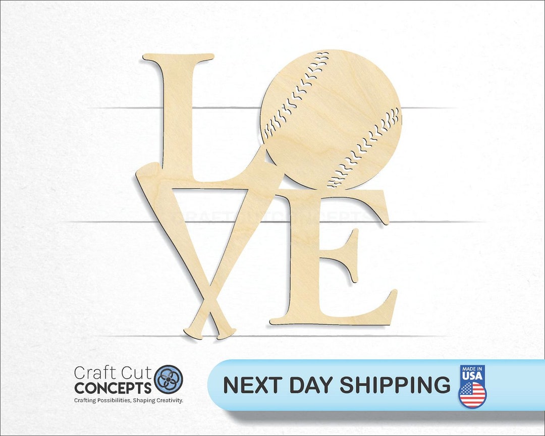 Love Baseball Sign - Laser Cut Unfinished Wood Cutout Craft Shapes - Etsy