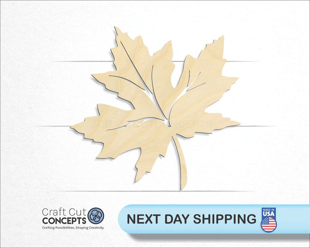 Maple Leaf Outline - Laser Cut Unfinished Wood Cutout Craft Shapes - Etsy