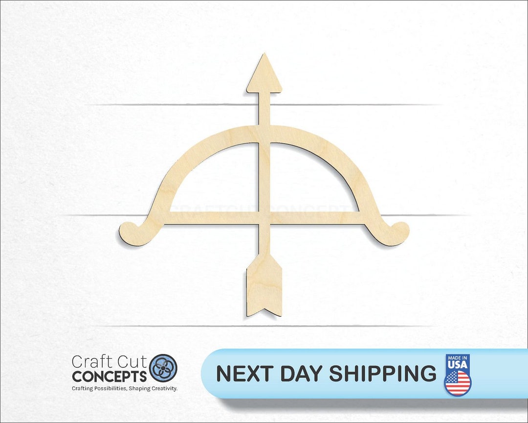Bow and Arrow - Laser Cut Unfinished Wood Cutout Craft Shapes - Etsy