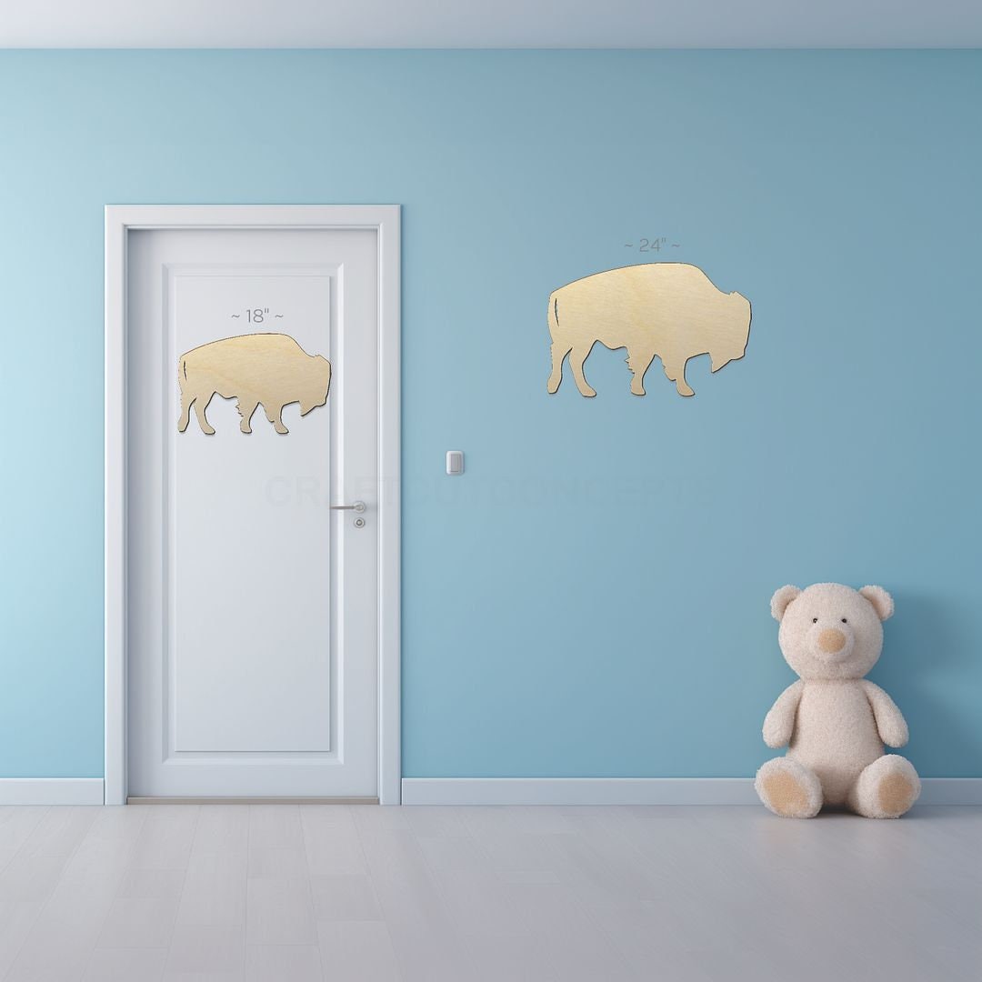 Buffalo Bison Shape - Laser Cut Unfinished Wood Cutout Craft Shapes - Etsy