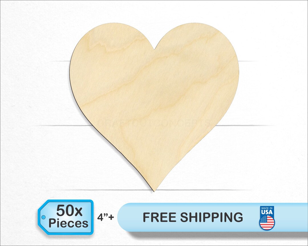 Heart Shape Package - Laser Cut Unfinished Wood Cutout Craft Shapes - Etsy