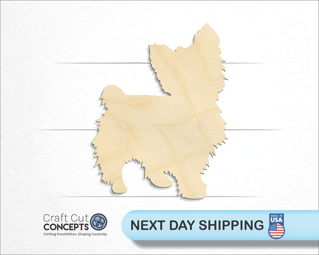 Yorkie Puppy - Laser Cut Unfinished Wood Cutout Craft Shapes - Etsy