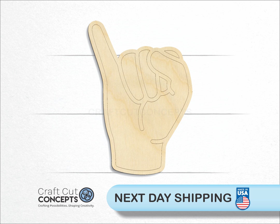 Letter I Sign Language ASL Cutout Unfinished Wood Blanks Teacher Deaf ...