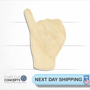 Letter I Sign Language ASL Cutout Laser Cut Unfinished Wood Shapes and ...