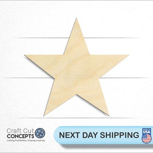 Star - Laser Cut Unfinished Wood Cutout Craft Shapes - Etsy