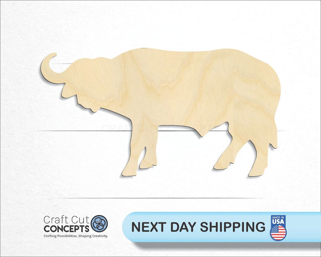 Water Buffalo - Laser Cut Unfinished Wood Cutout Craft Shapes - Etsy