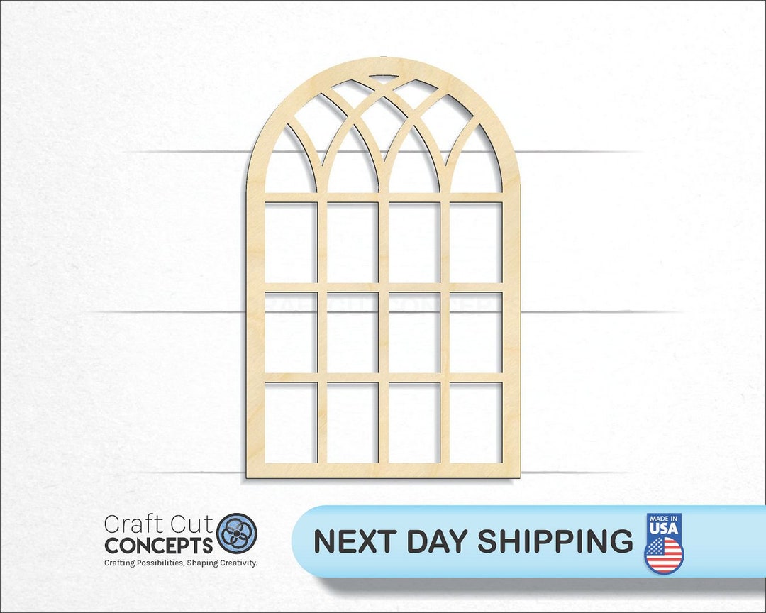 Grid Window - Laser Cut Unfinished Wood Cutout Craft Shapes - Etsy