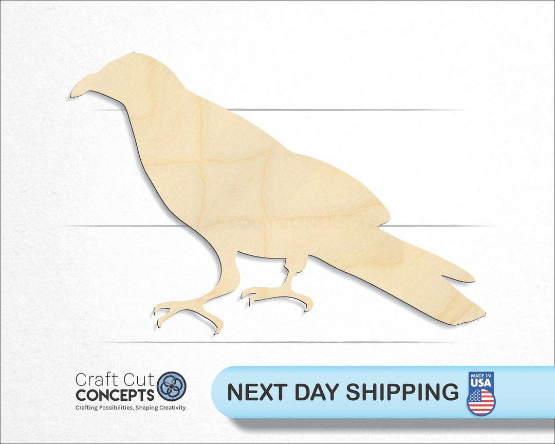 Crow Raven - Laser Cut Unfinished Wood Cutout Craft Shapes - Etsy